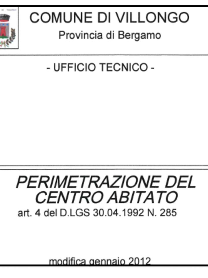Urbanistica_Perimetro Centro Abitato - Comune di Villongo